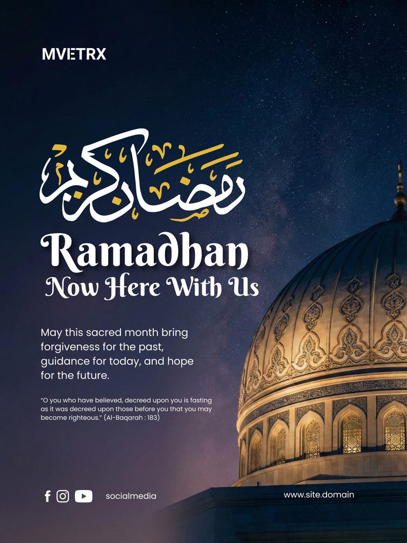 Ramadhan Mubarak Canva Template – Islamic Ramadan Instagram Posts ...