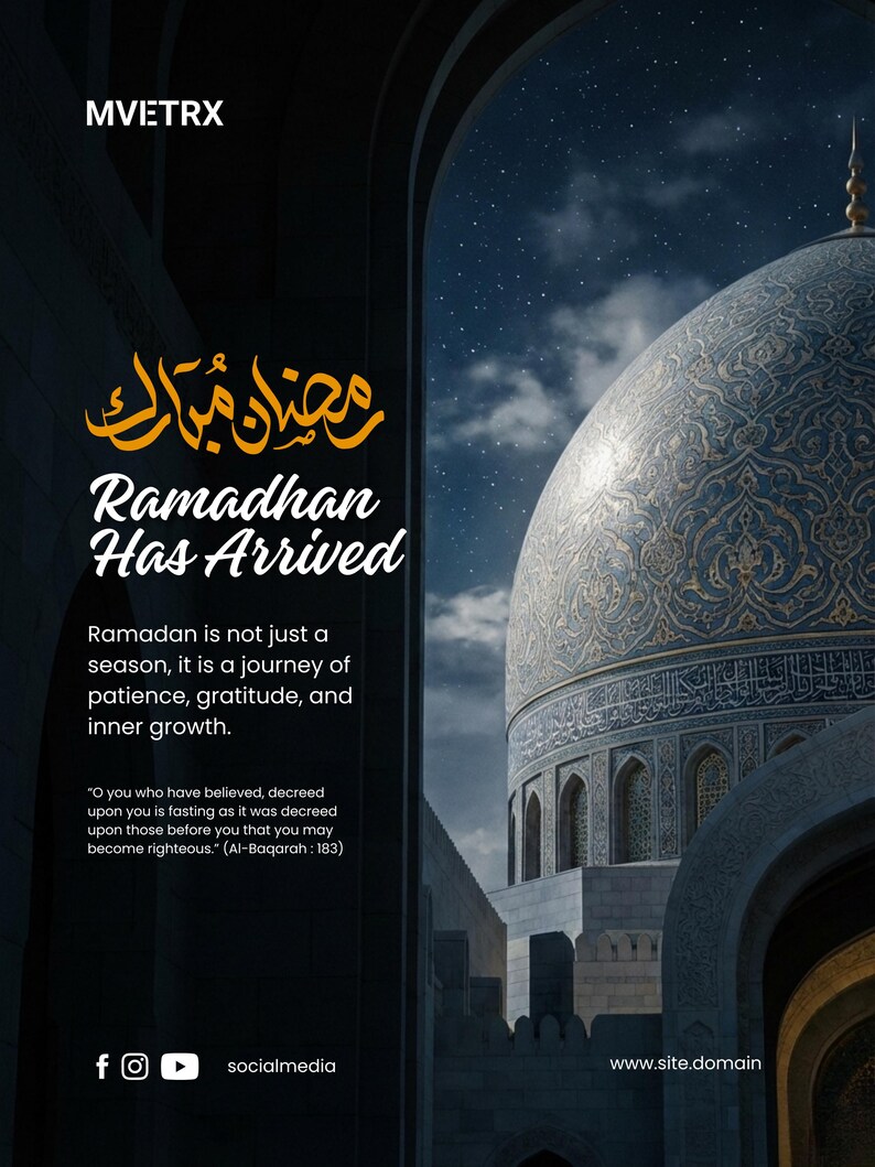 Ramadhan Mubarak Canva Template – Islamic Ramadan Instagram Posts ...