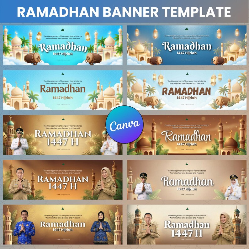 Ramadhan Banner Canva Template – Islamic Ramadan Greeting Banner for ...