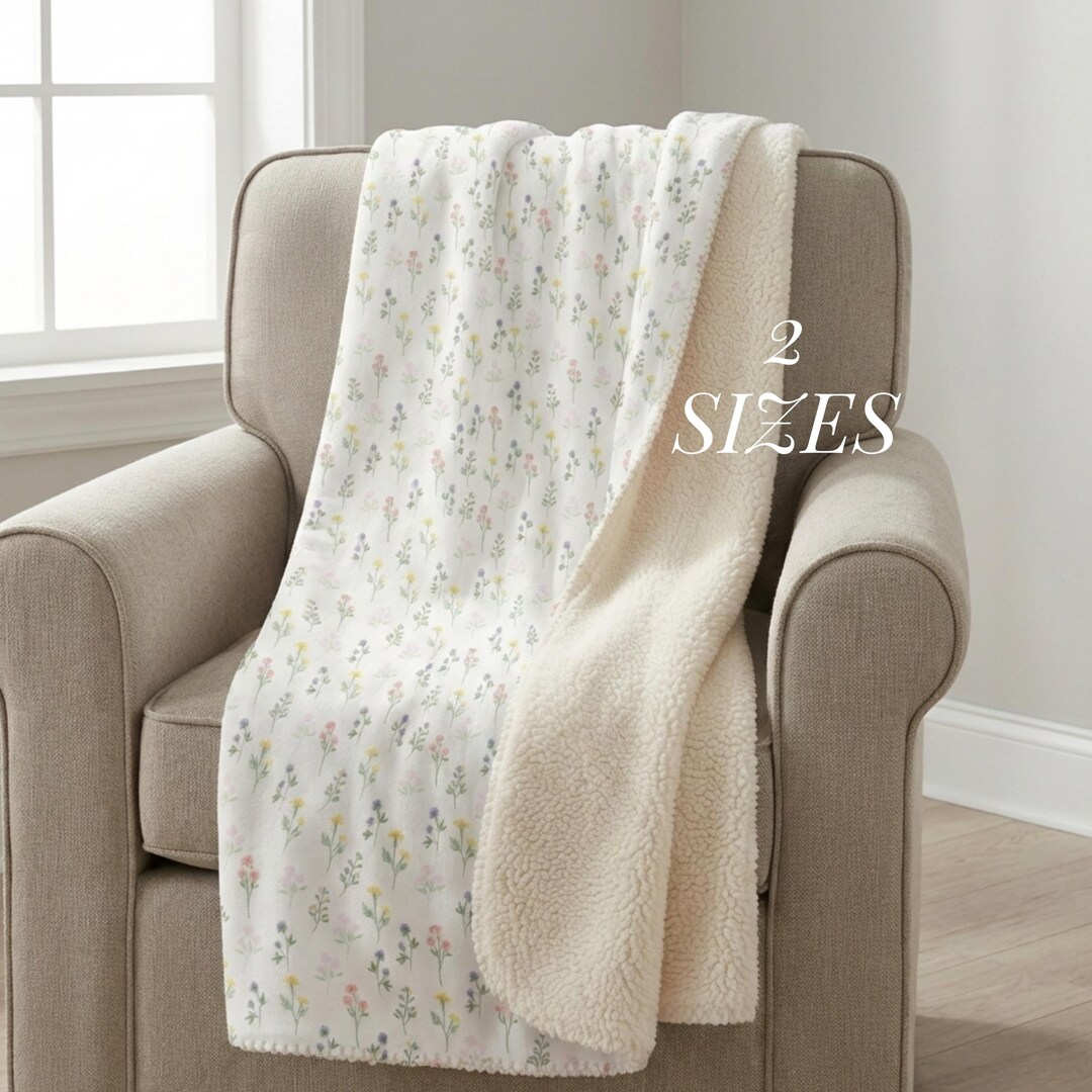 Easter Spring Flower Blanket Sherpa Fleece Throw Floral Spring Decor ...