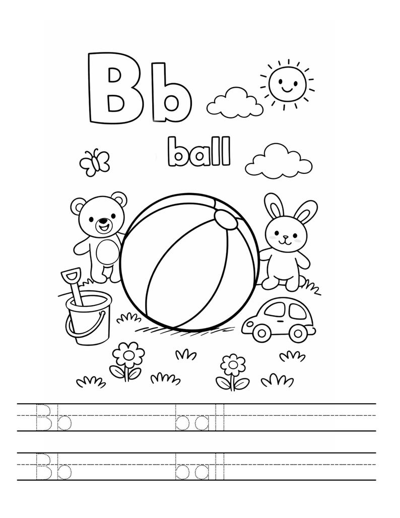 ABC Tracing Coloring Book | Alphabet Letter Word Practice Worksheets ...