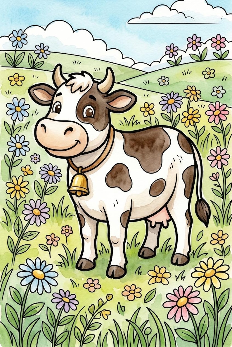 Spring Coloring Pages | Countryside Coloring Book | Farm Animals ...