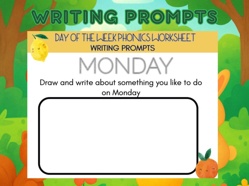 Pre-k & Kindergarten Days of the Week Worksheets | Phonics Tracing, Cut ...