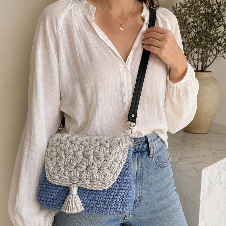 Crochet Purse Pattern, Jasmine Stitch Bag, Crossbody Handbag (PDF ...