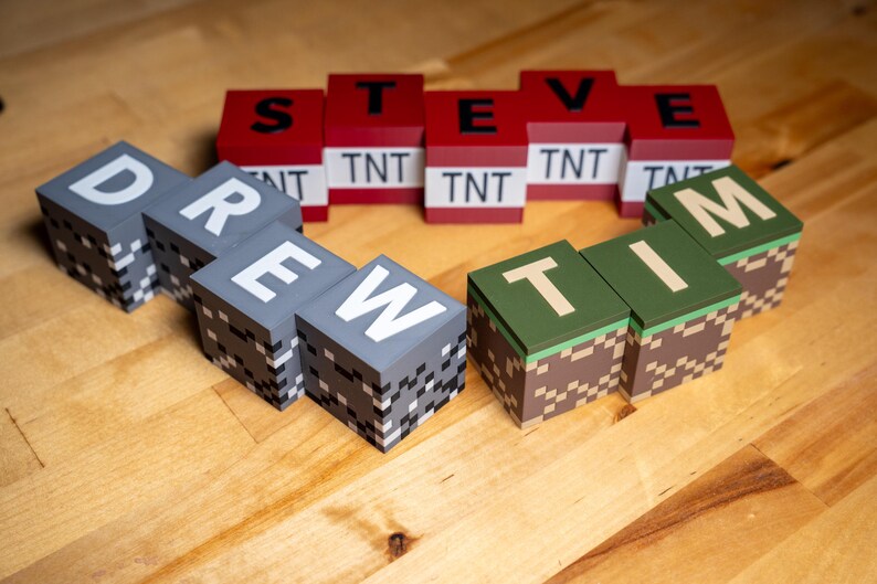 Minecraft Style Letter Blocks – Personalized Name Cubes – Gamer Room ...