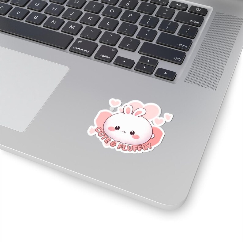 Cute & Fluffy Bunny Kiss-cut Stickers | Kawaii Heart Rabbit Decal - Etsy