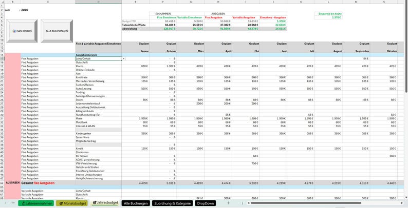 Excel Template / Household Budget – Financial Management and Budget ...