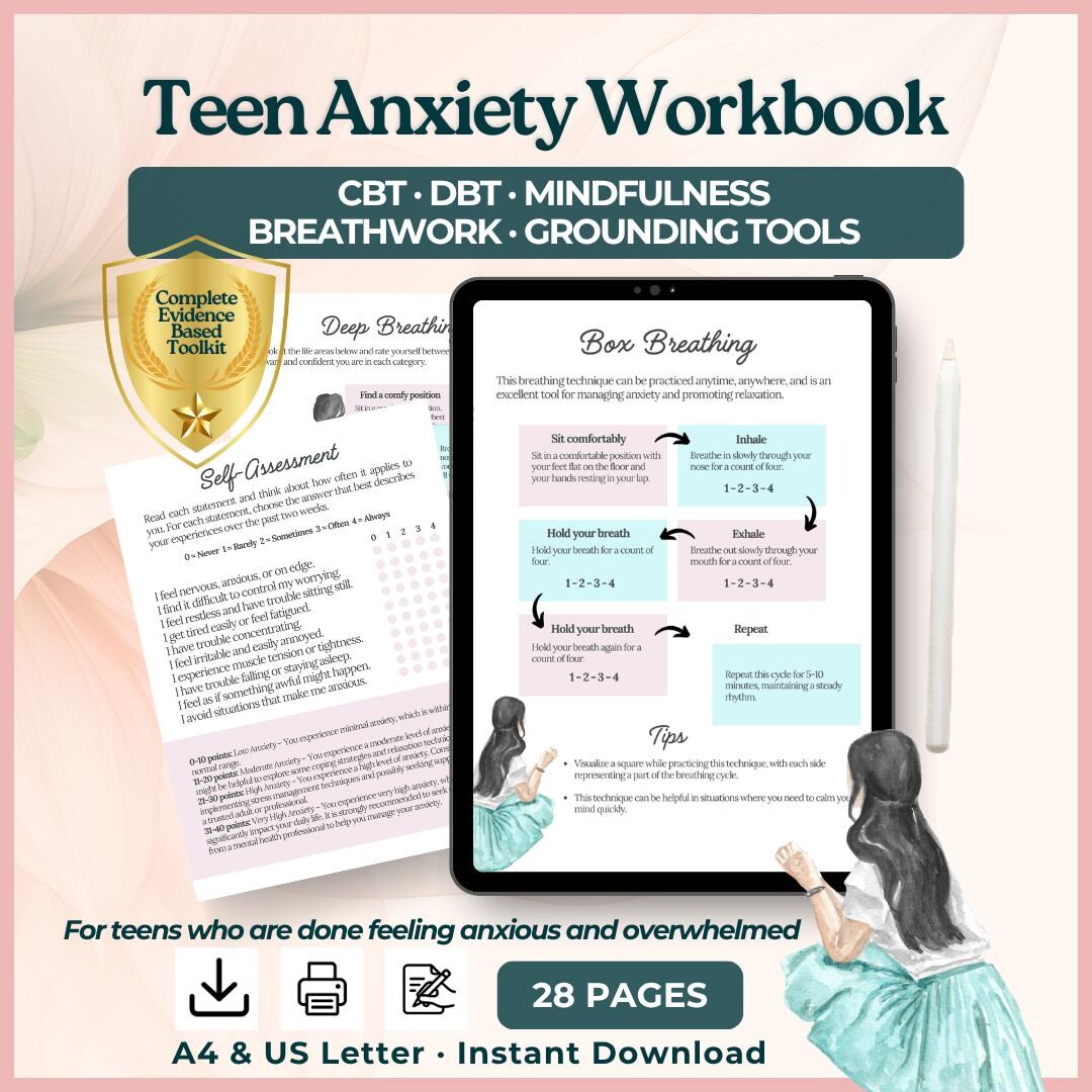 Teen Anxiety Workbook | CBT & DBT Activities for Teens | Mindfulness ...