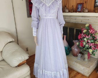 Moon Goddess Vintage Gunne Sax Dress, Lilac Cotton Seersucker ...