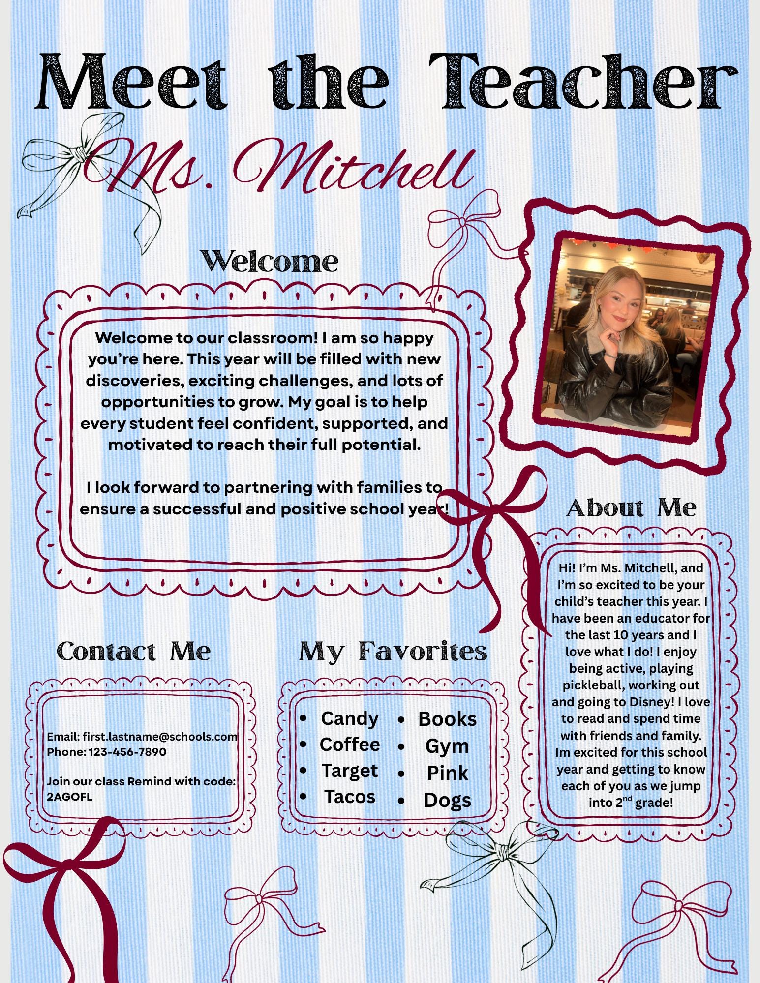 Editable Meet the Teacher Letter Template | Canva Classroom Welcome ...