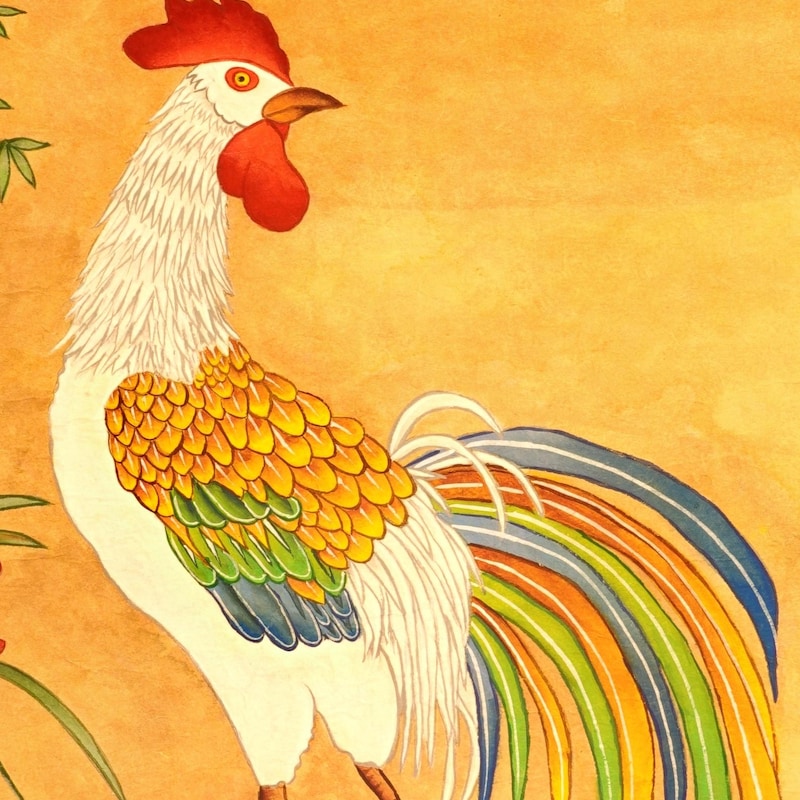 Asian Chicken Painting - Etsy