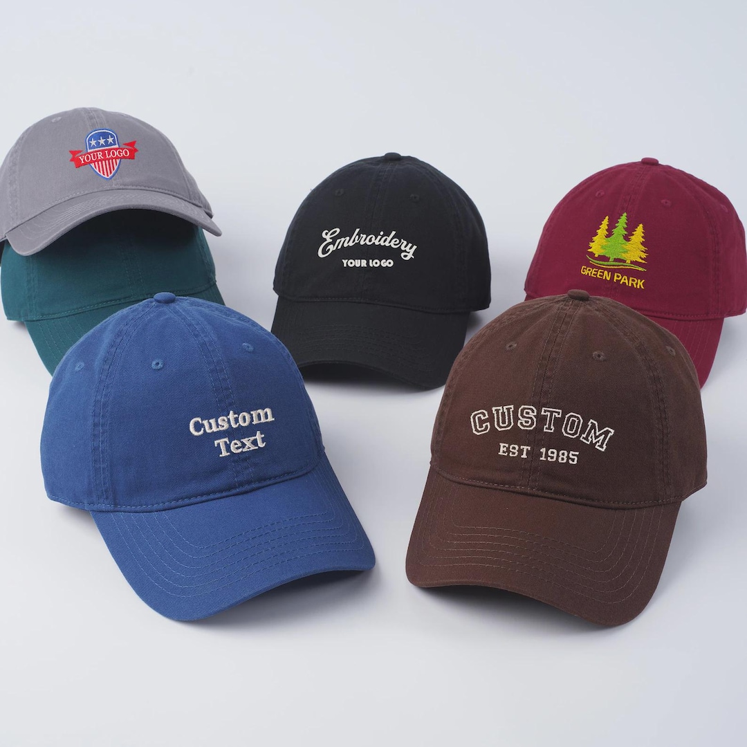 Custom Embroidered Baseball Cap: Personalized Dad Hat With Logo or Text ...