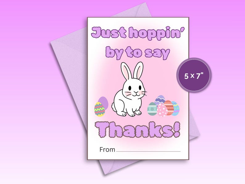Easter Bunny Gift Card Holder, Printable Teacher Thank You Card ...