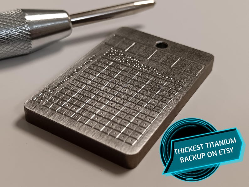 Titanium Bitcoin Seed Plate – BIP39 Cold Storage Backup – Stealth ...