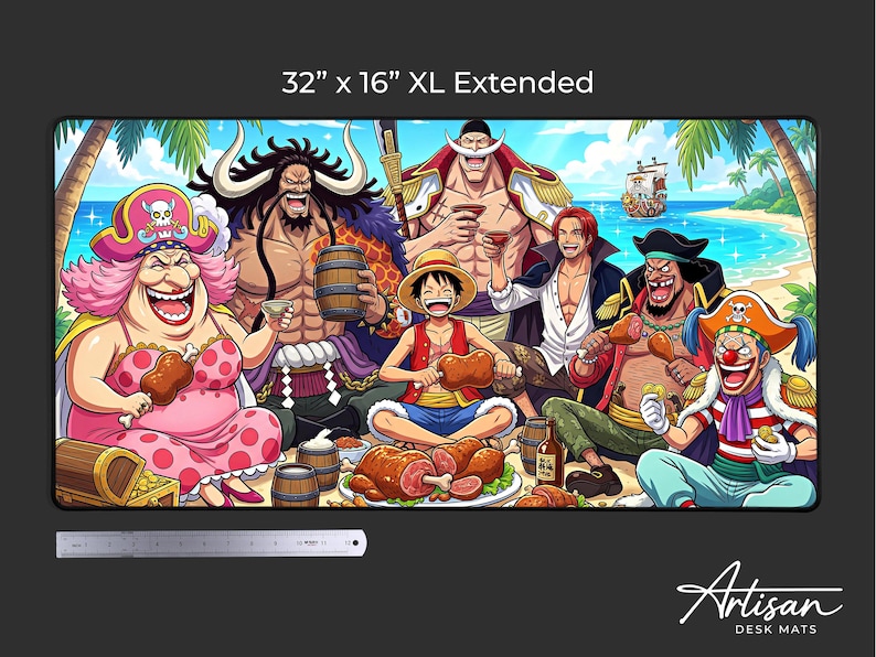 Yonko Grand Line Feast Mouse Pad - Celebratory Pirate Art, Gaming Desk ...