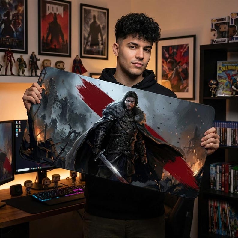 Crimson Desert Kliff Desk Mat, XL Neoprene Gaming Mousepad, Dark ...