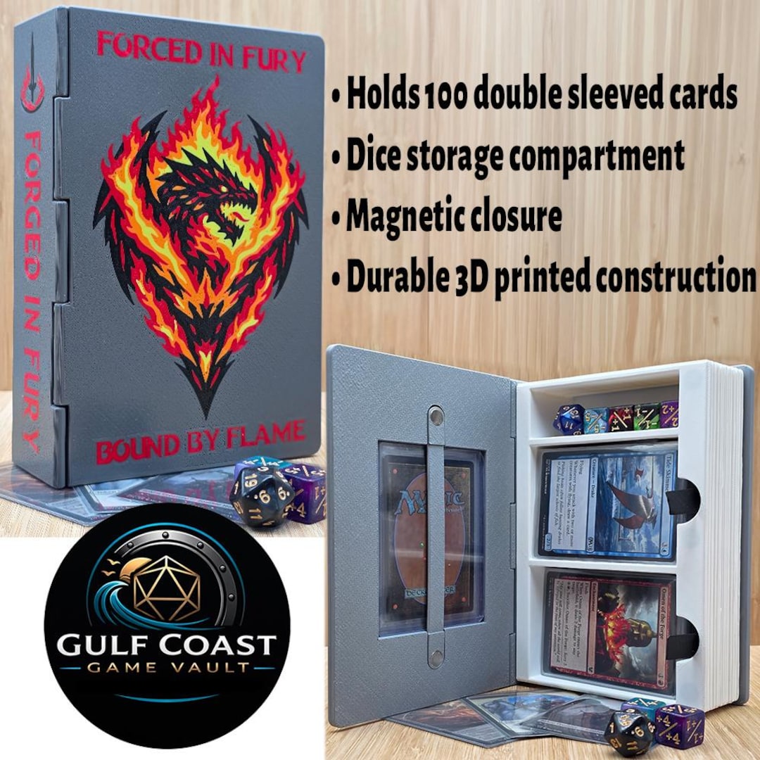 MTG Commander Deck Box, Forged in Fury, Fire Dragon, Mono Red EDH, 3D ...