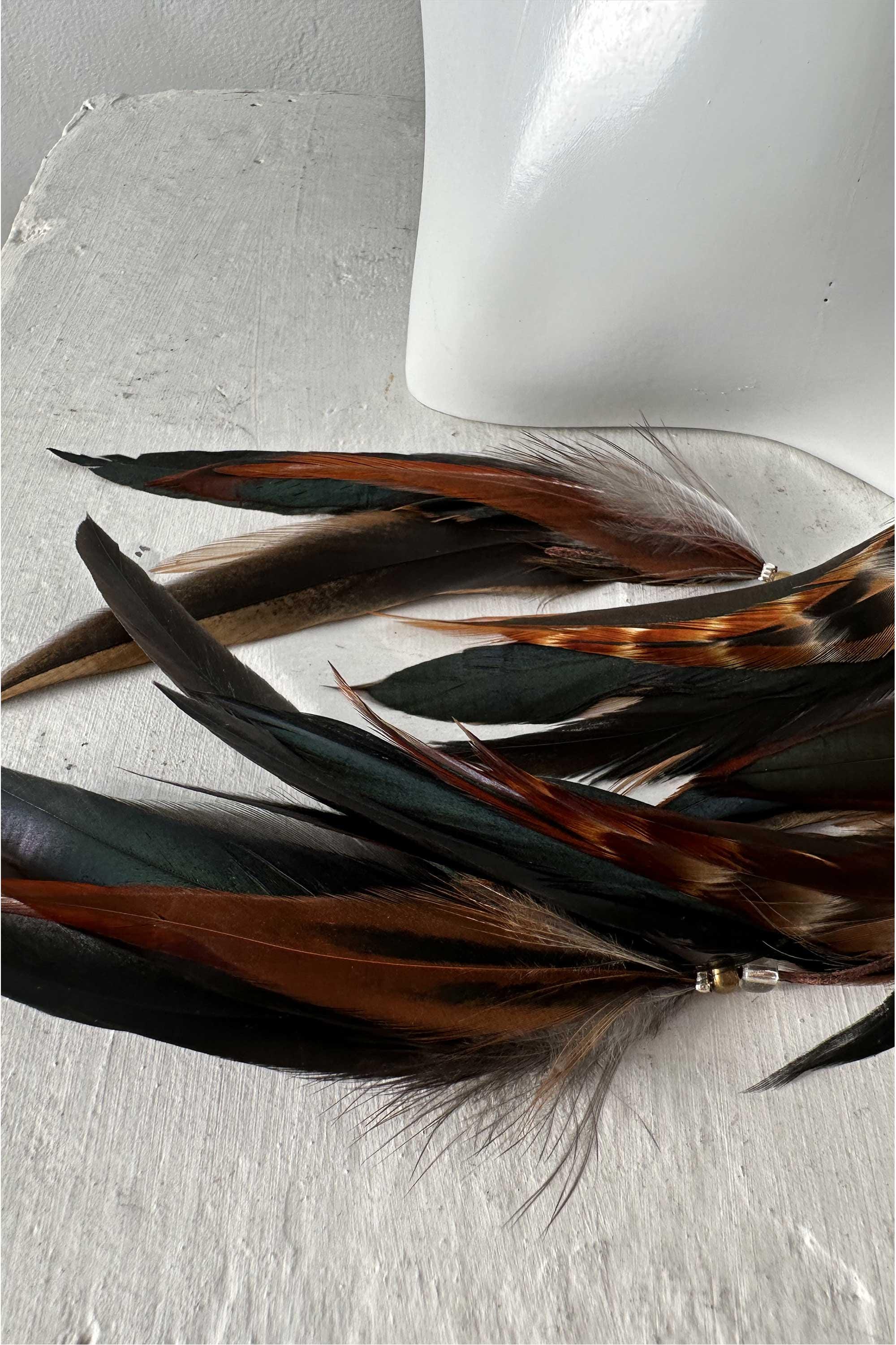 Cruelty-free Feather Hair Extension Clip, Boho Hair Accessories, Fiery ...