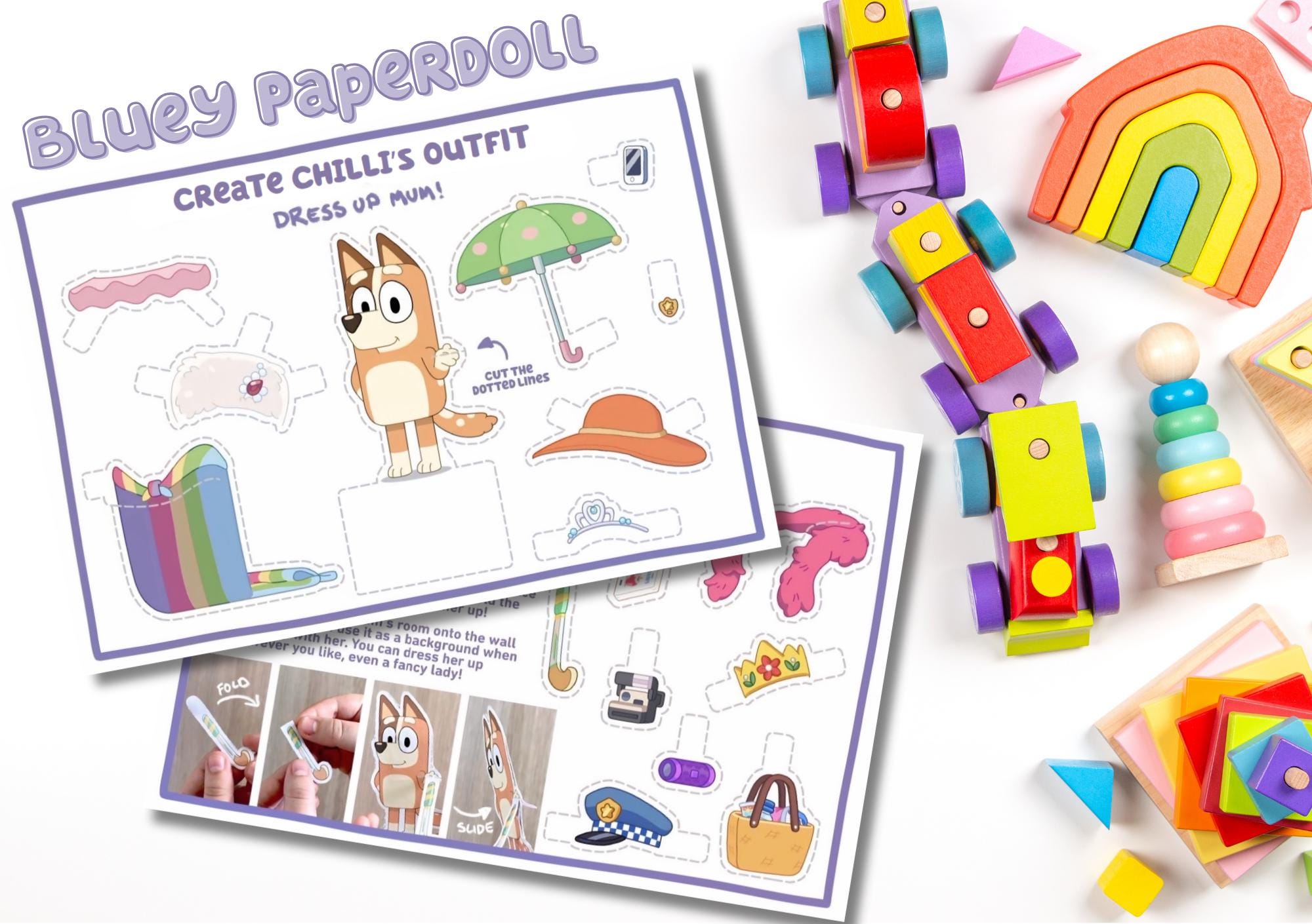 Bluey Mum Paper Doll Dress up Printable | Chilli Kids Craft Activity ...