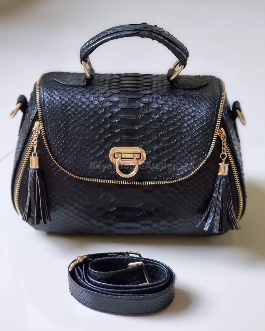 Handmade Python Leather Top Handle | Exotic Women's Purse | 3 Colours ...