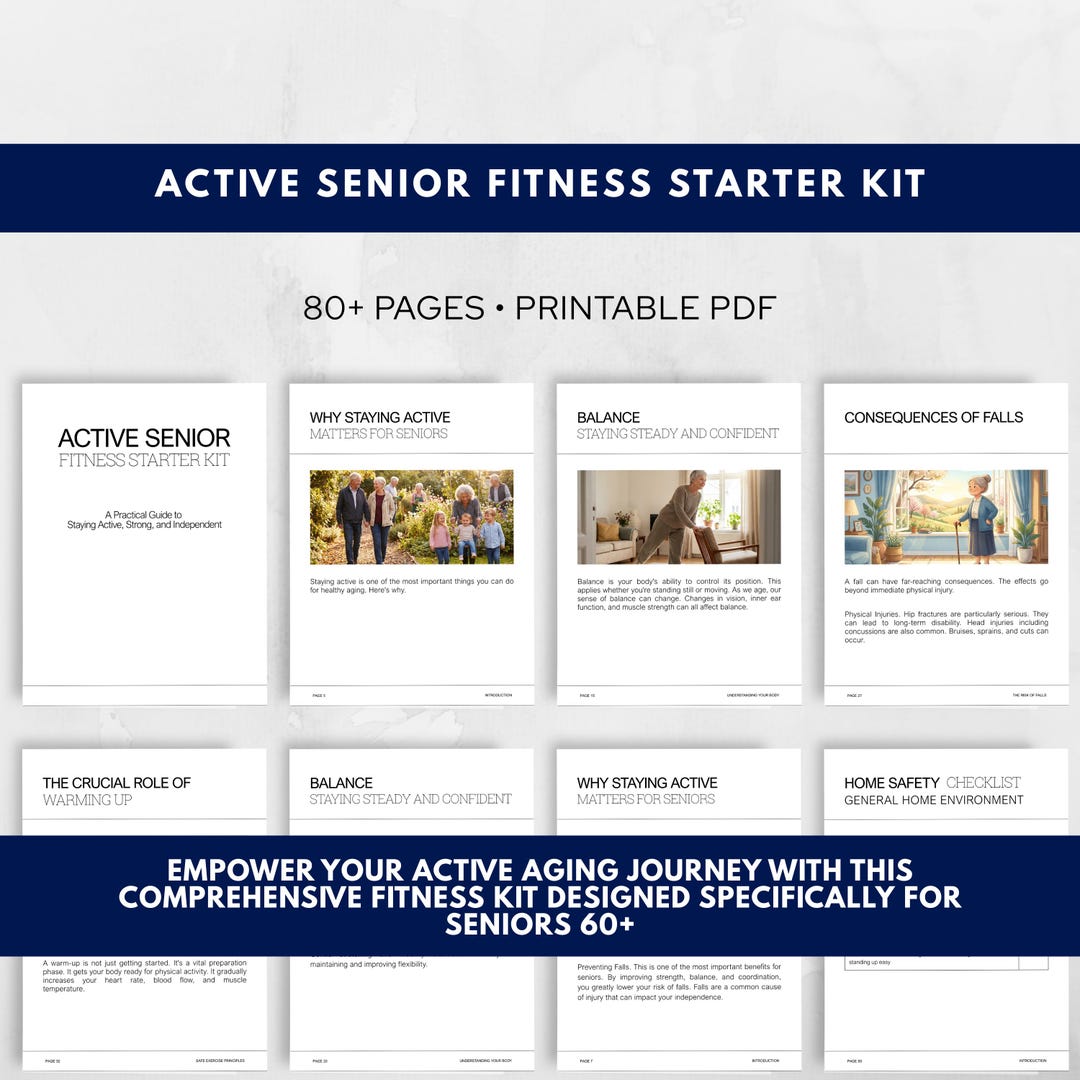 Senior Fitness Starter Kit – Workout Sheets, Safety Checklist, Planner ...