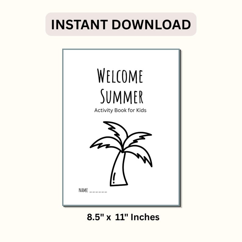 Summer Activity Book for Kids | Coloring, Tracing Pages (digital ...