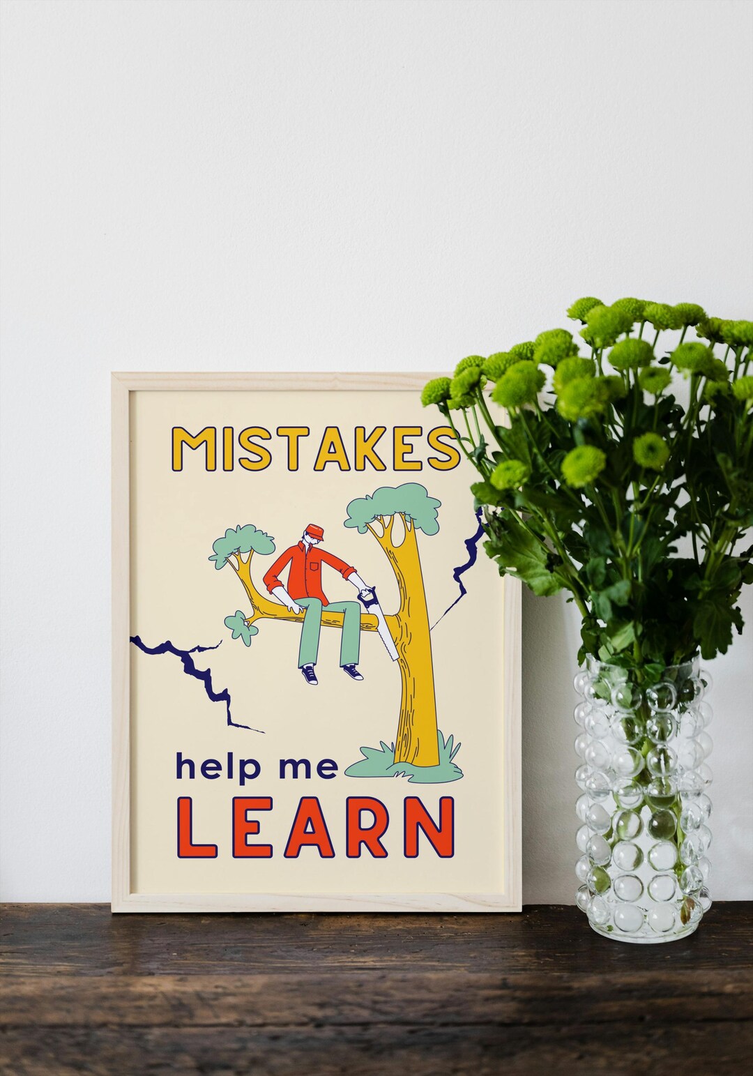 Mistakes Help Me Learn Digital Download Wall Art Poster | Motivational ...