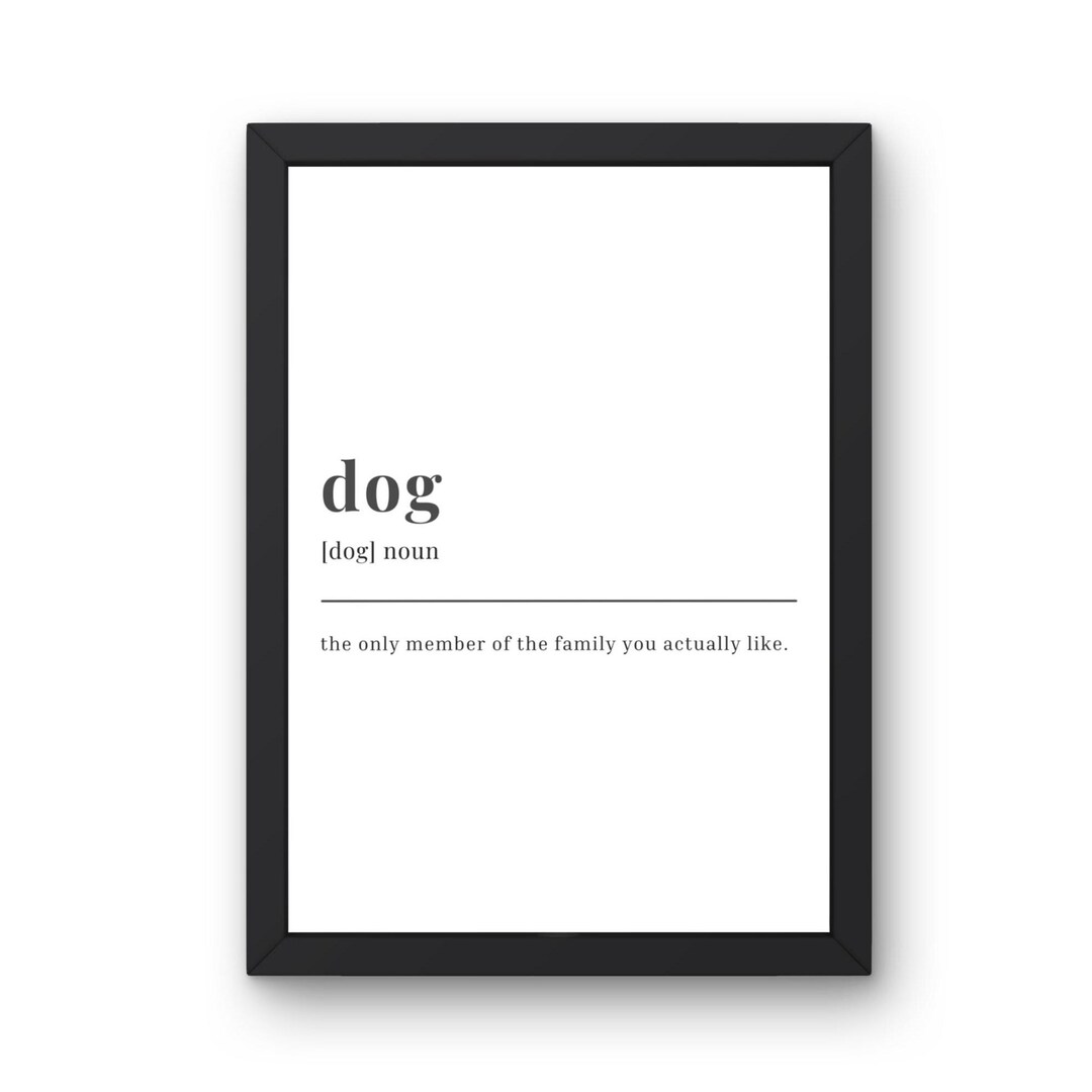 Dog Definition Digital Download Print | Minimalist Typographic Wall Art ...