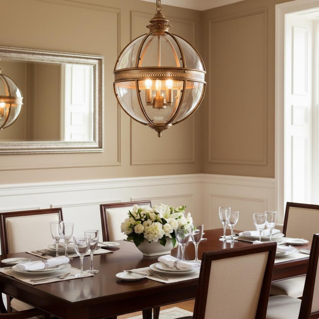 Globe Chandelier Ceiling Light | Vintage Glass Pendant Lighting Decor ...