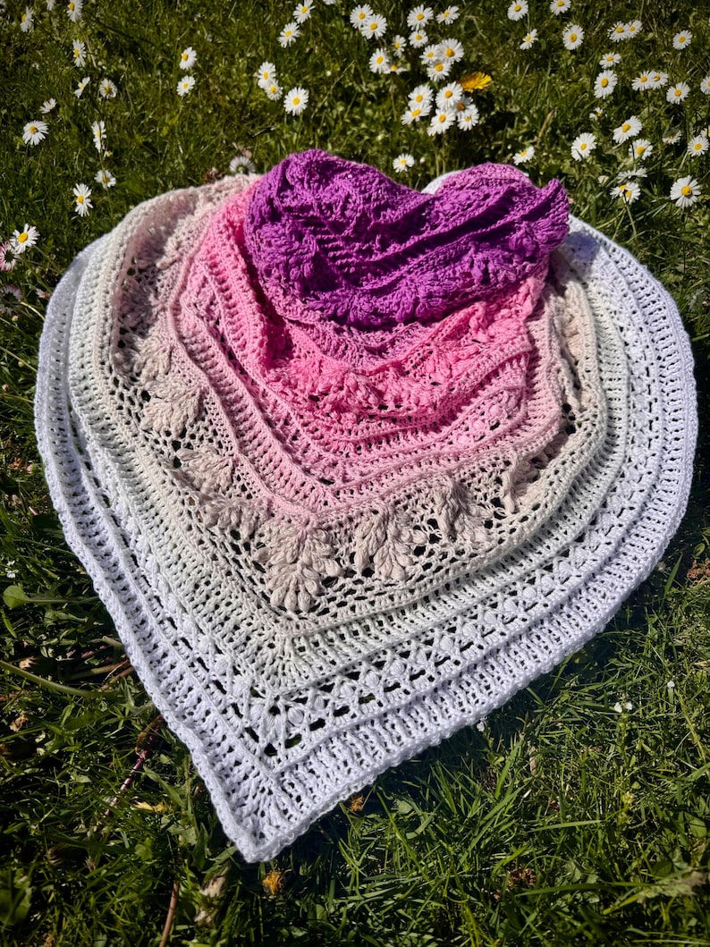 Freya’s Veil Crochet Shawl Pattern | Triangle, Intermediate Skill (PDF ...