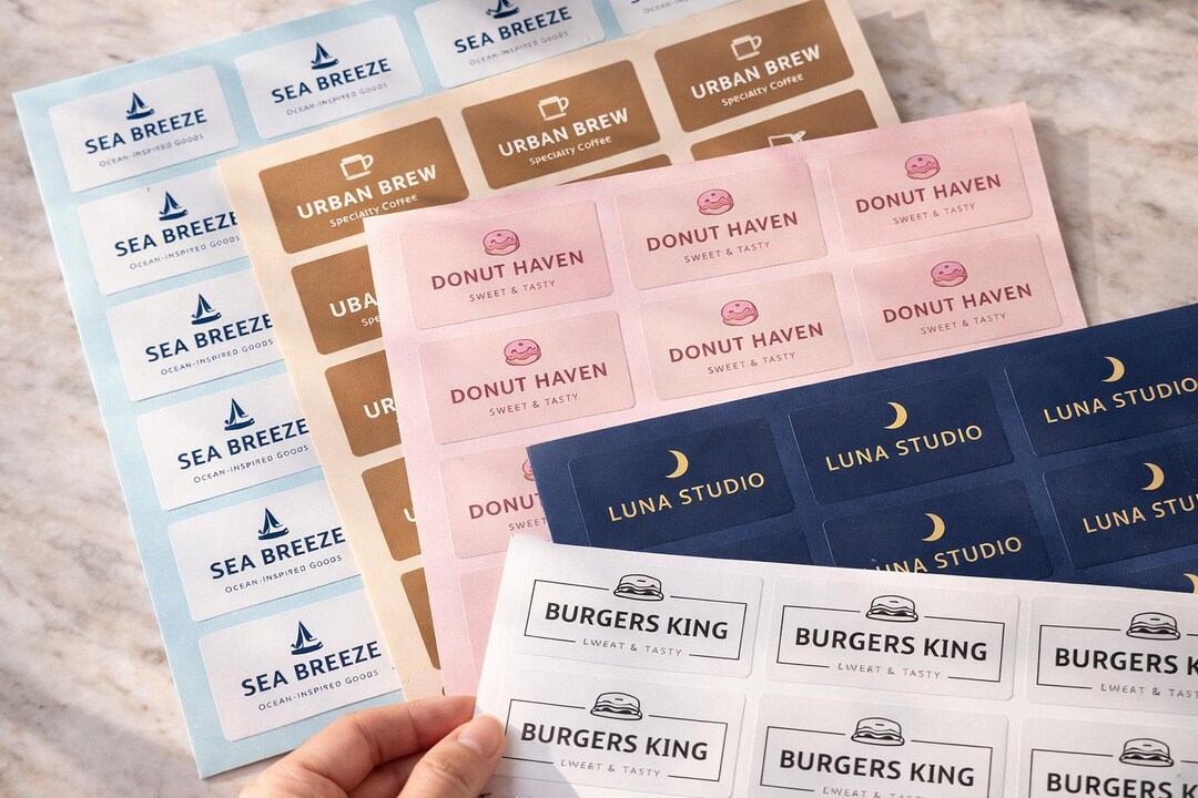 Custom Logo Stickers | Matte Rectangle Business Labels (60x25mm) - Etsy