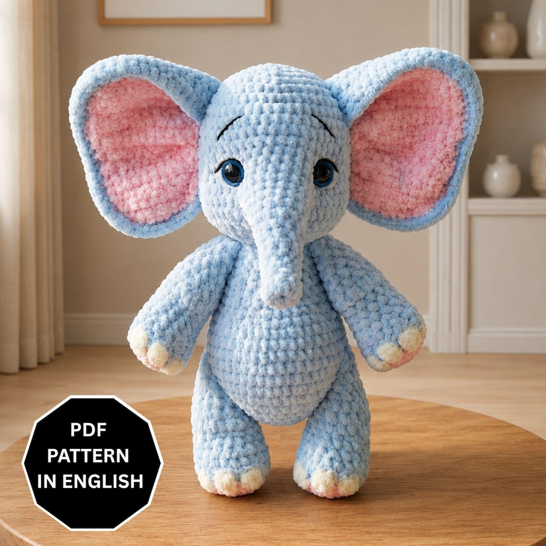 No-sew Elephant Crochet Pattern PDF | Cute Baby Elephant Amigurumi ...