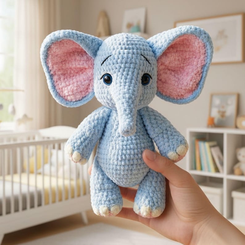 No-sew Elephant Crochet Pattern PDF | Cute Baby Elephant Amigurumi ...