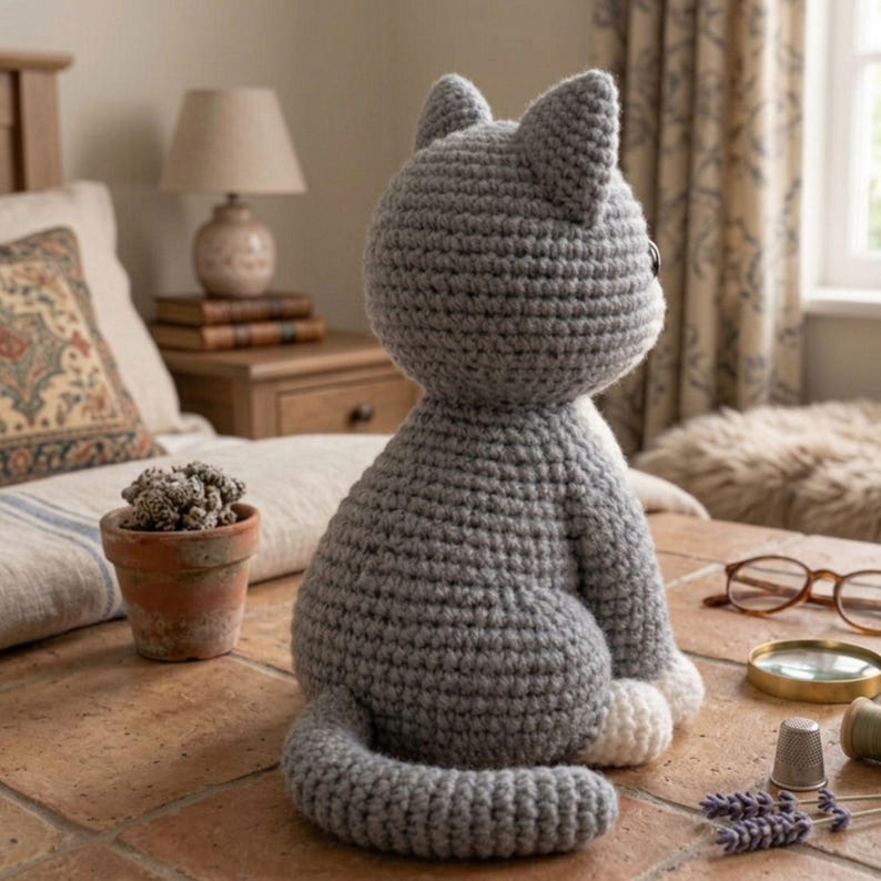 Realistic Cat Amigurumi Crochet Pattern PDF, Cute Kitten Plush Tutorial ...