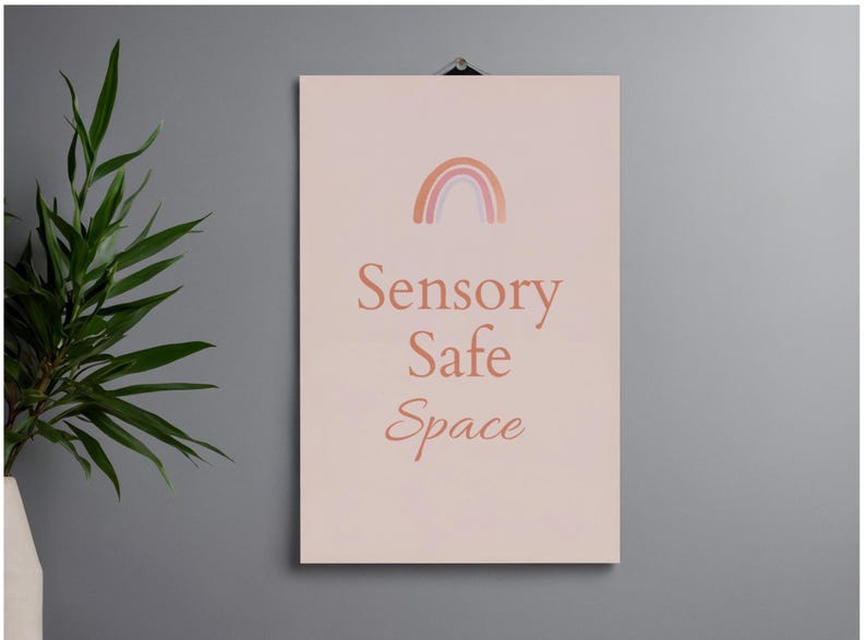 Sensory Safe Space Printable Poster – Calm Corner Sign – Kids Room Wall ...