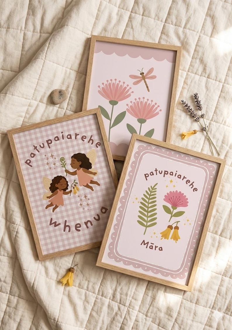 Māori Fairy Garden Print Set | Patupaiarehe Children's Wall Art ...
