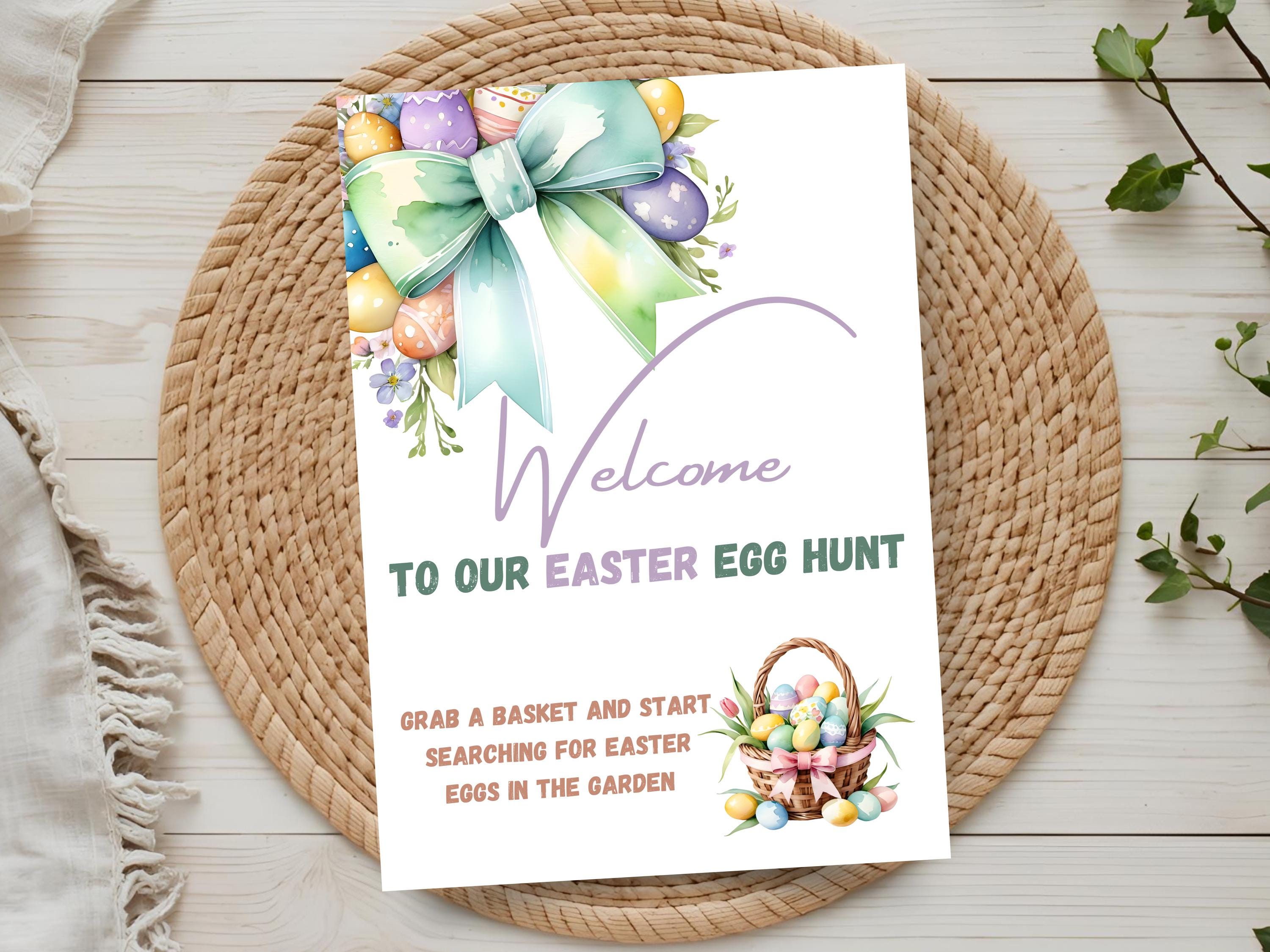 Editable Easter Egg Hunt Welcome Sign Template (canva) - Etsy Australia