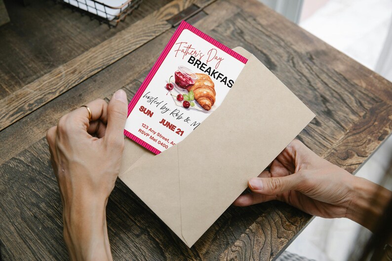 Father’s Day Breakfast Invitation Template, Editable Brunch Invite, Dad ...