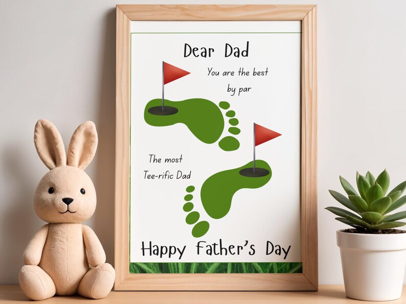 Golf Father’s Day Handprint Craft Printable, Daddy by Par Footprint Art ...