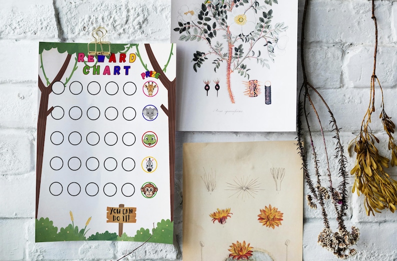 Jungle Animal Reward Chart Printable | Kids Behavior Chart | Chore ...