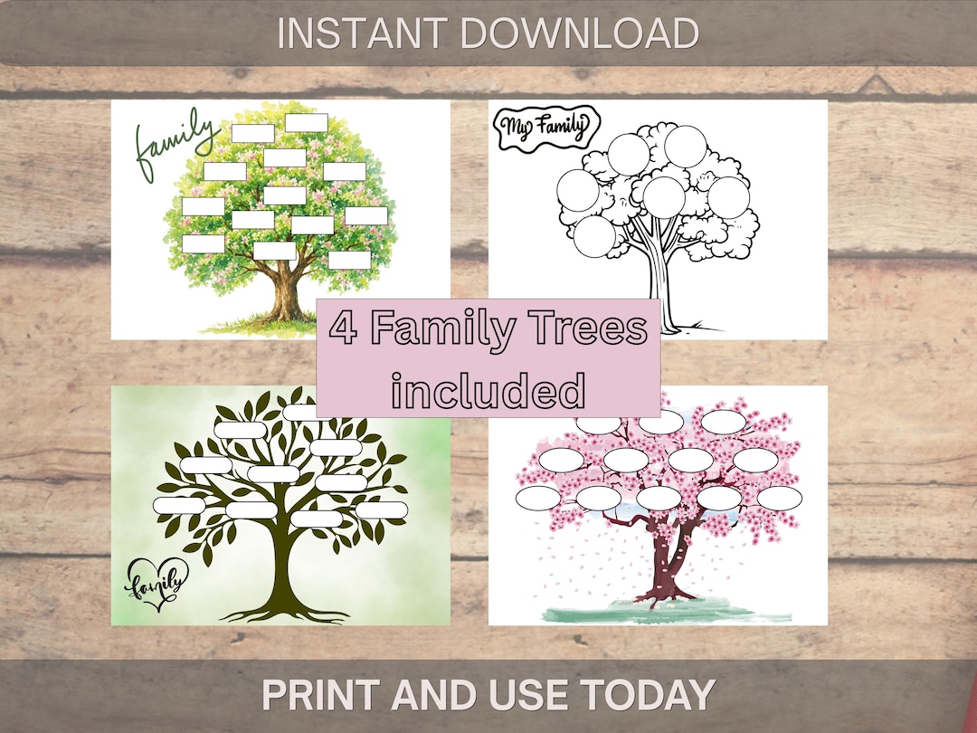 Family Tree Printable Bundle | Family Tree Worksheet for Kids ...