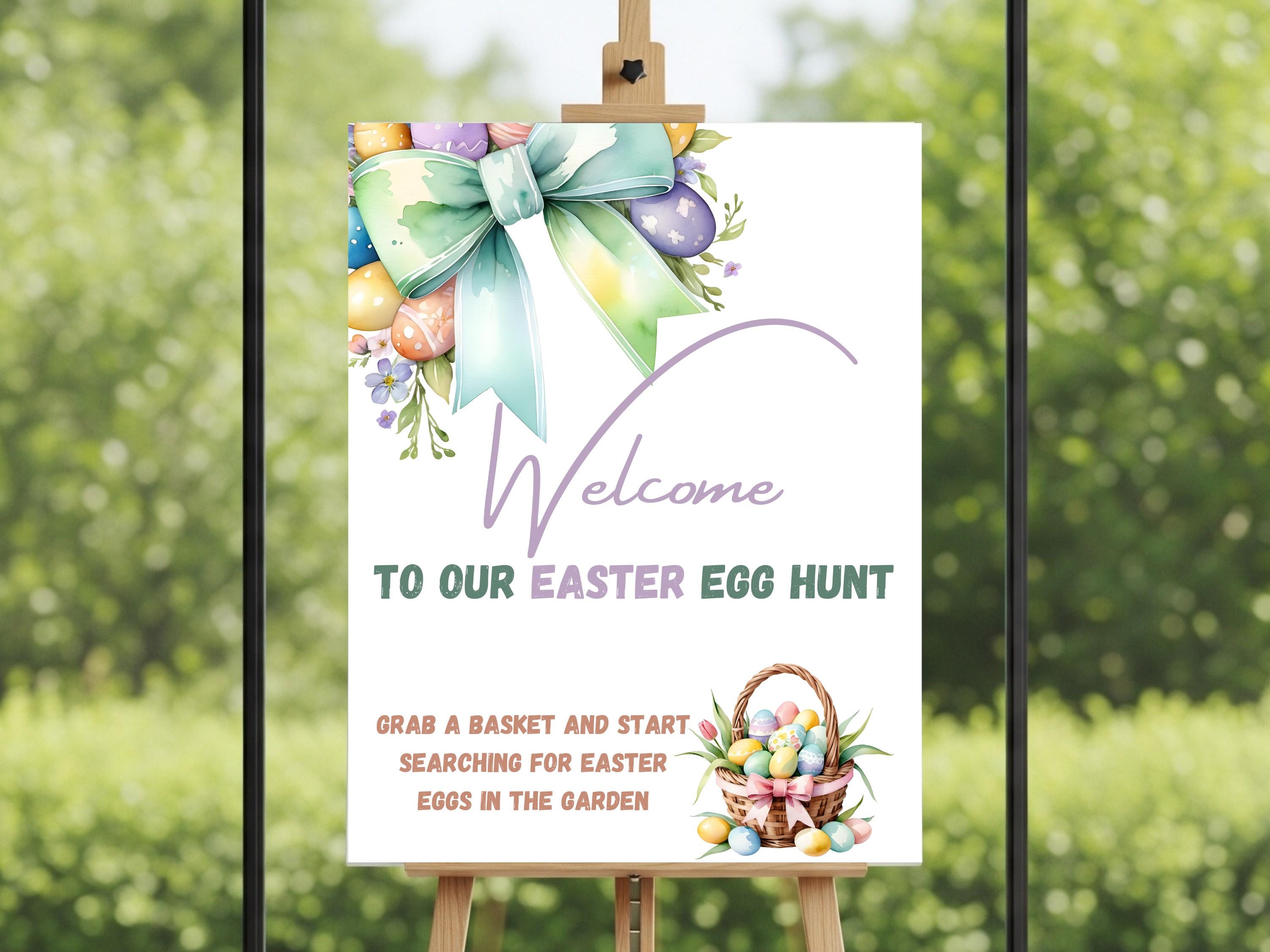 Editable Easter Egg Hunt Welcome Sign Template (canva) - Etsy Australia