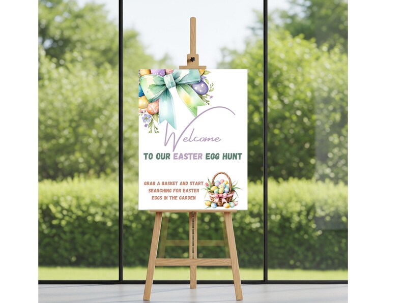 Editable Easter Egg Hunt Welcome Sign Template (canva) - Etsy Australia