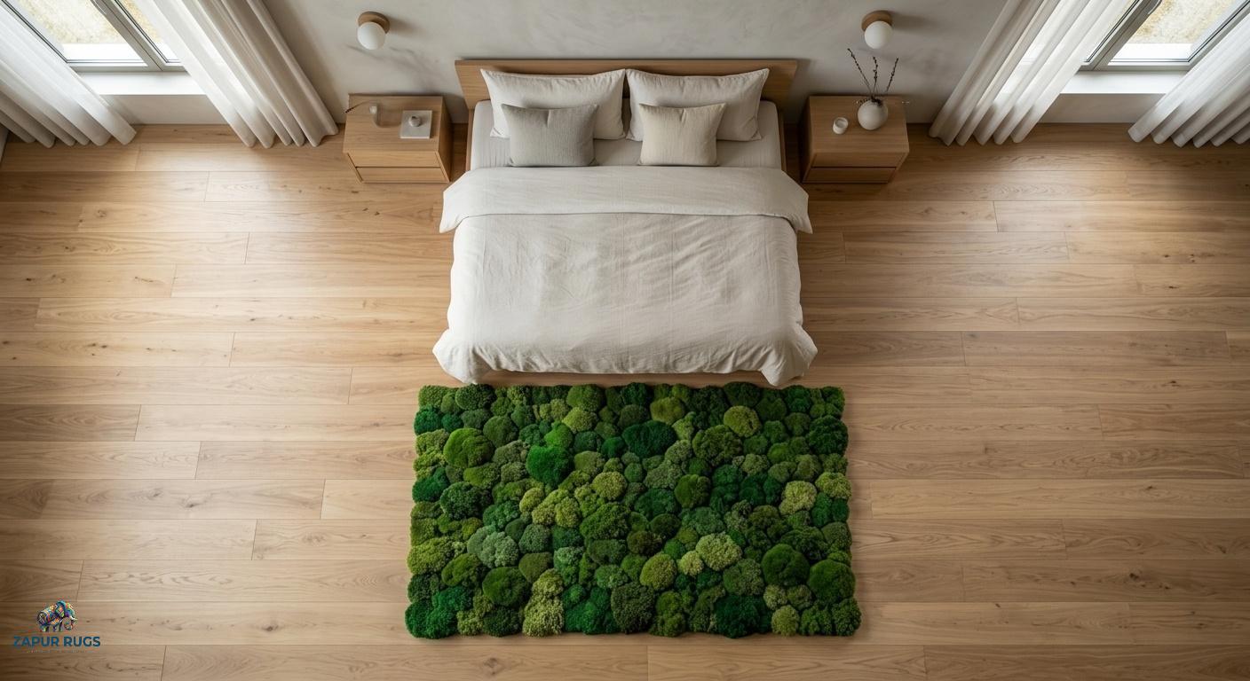 Hand Tufted Moss Rug, Forest Inspired Green Area Carpet, Organic Nature ...