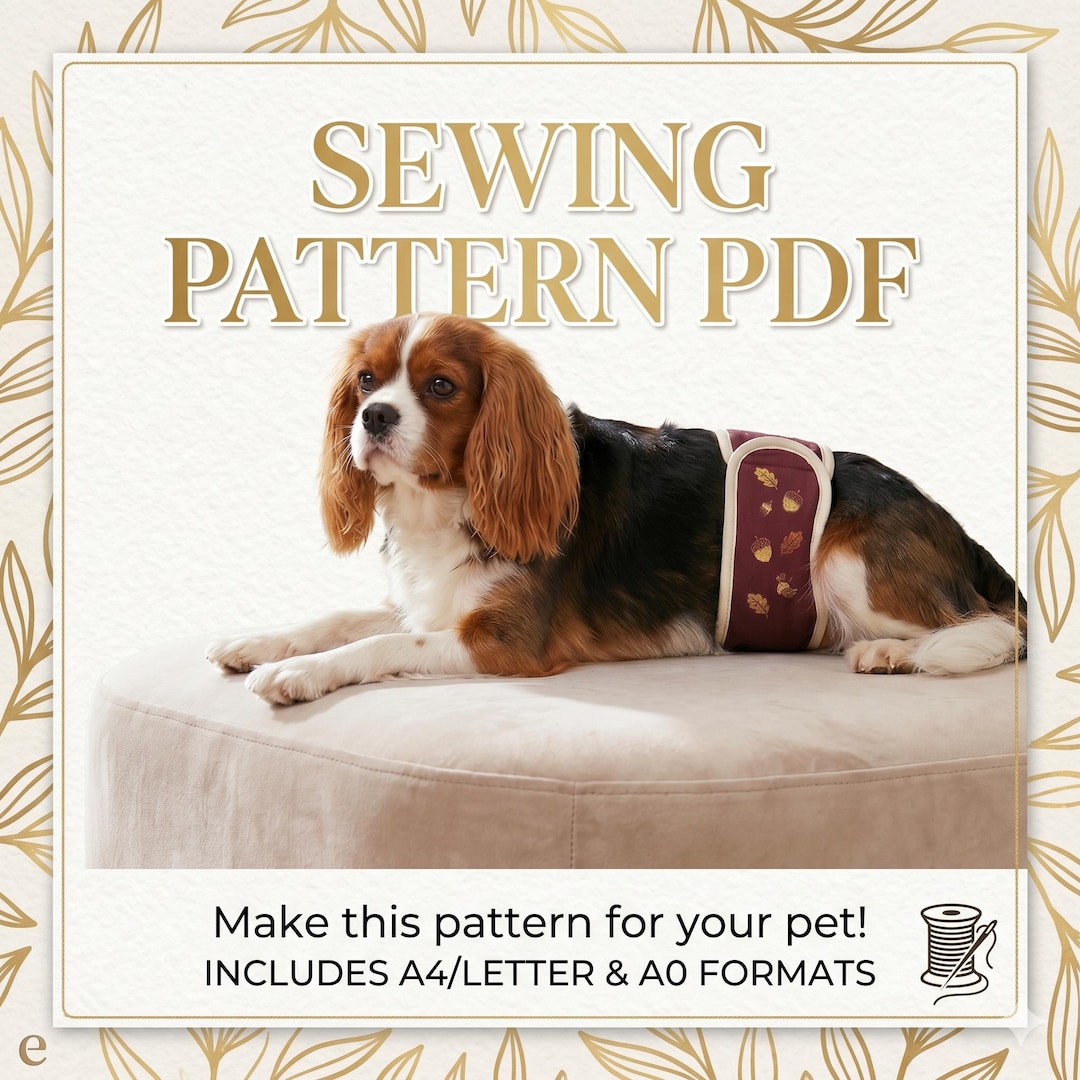 Dog Diaper Sewing Pattern PDF - Reusable Male Dog Belly Band & Female ...