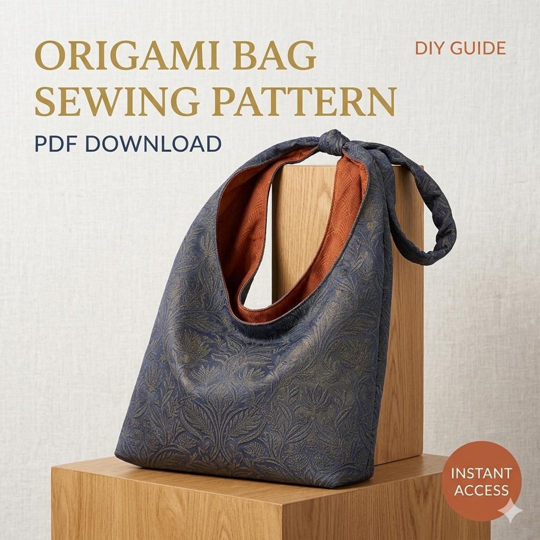 Origami Bag Sewing Pattern PDF, Japanese Market Bag Pattern, Reversible ...
