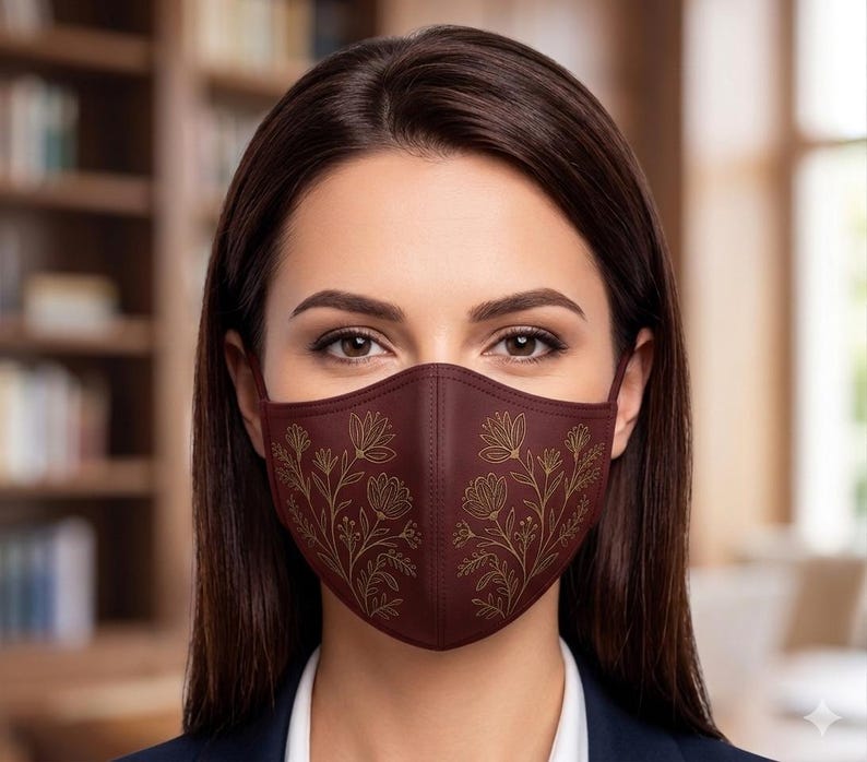 Embroidered Face Mask Sewing Pattern PDF - Floral Embroidery Design ...