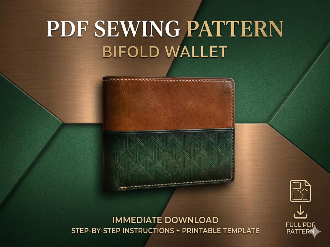 PDF Sewing Pattern Bifold Wallet for Men, DIY Leather Craft Template ...