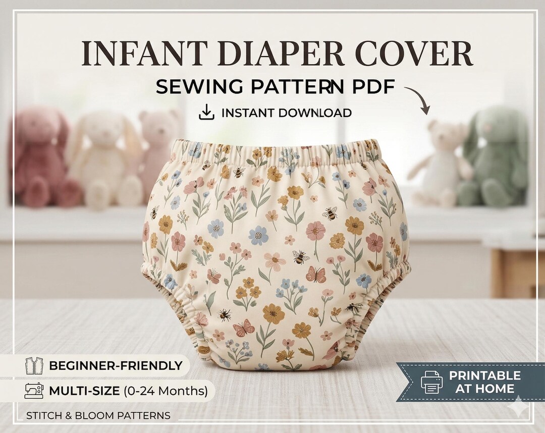 Infant Diaper Cover Sewing Pattern PDF, Baby Bloomers Pattern for ...