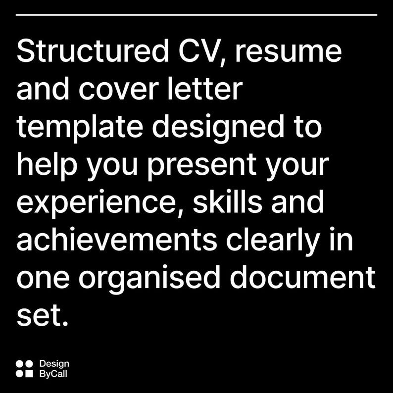 Resume Template Canva | Professional CV + Cover Letter | Clean Modern ...